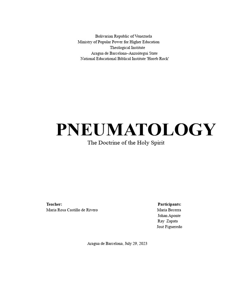 Understanding Pneumatology: The Holy Spirit | PDF | Holy Spirit | Jesus