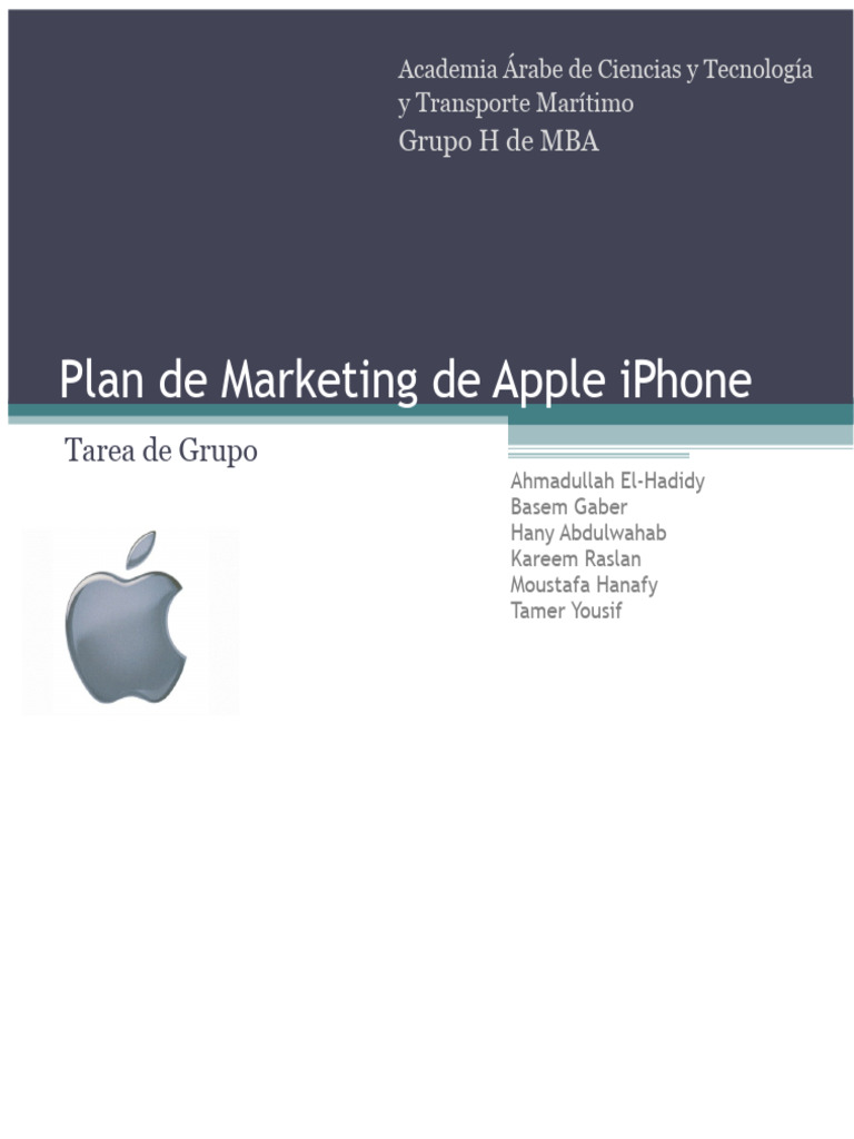 Plan de Marketing del iPhone de Apple | PDF | Apple Inc. | Marketing