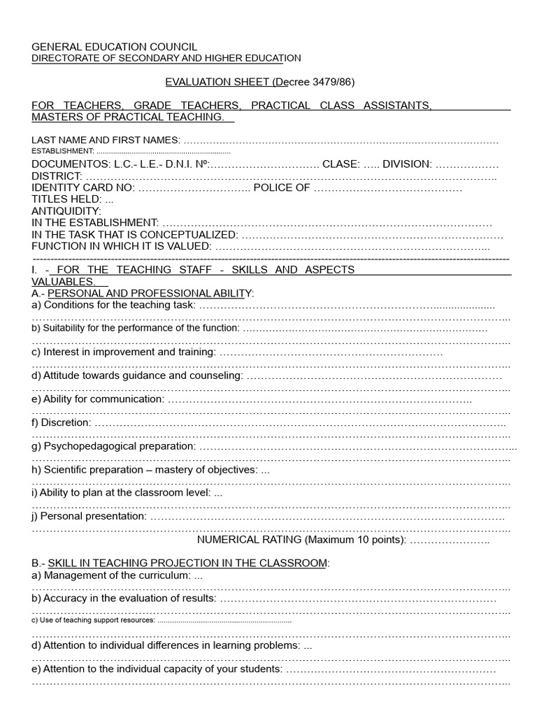 Concept Sheet GENERAL COUNCIL OF EDUCATION | PDF | Teachers | Teaching