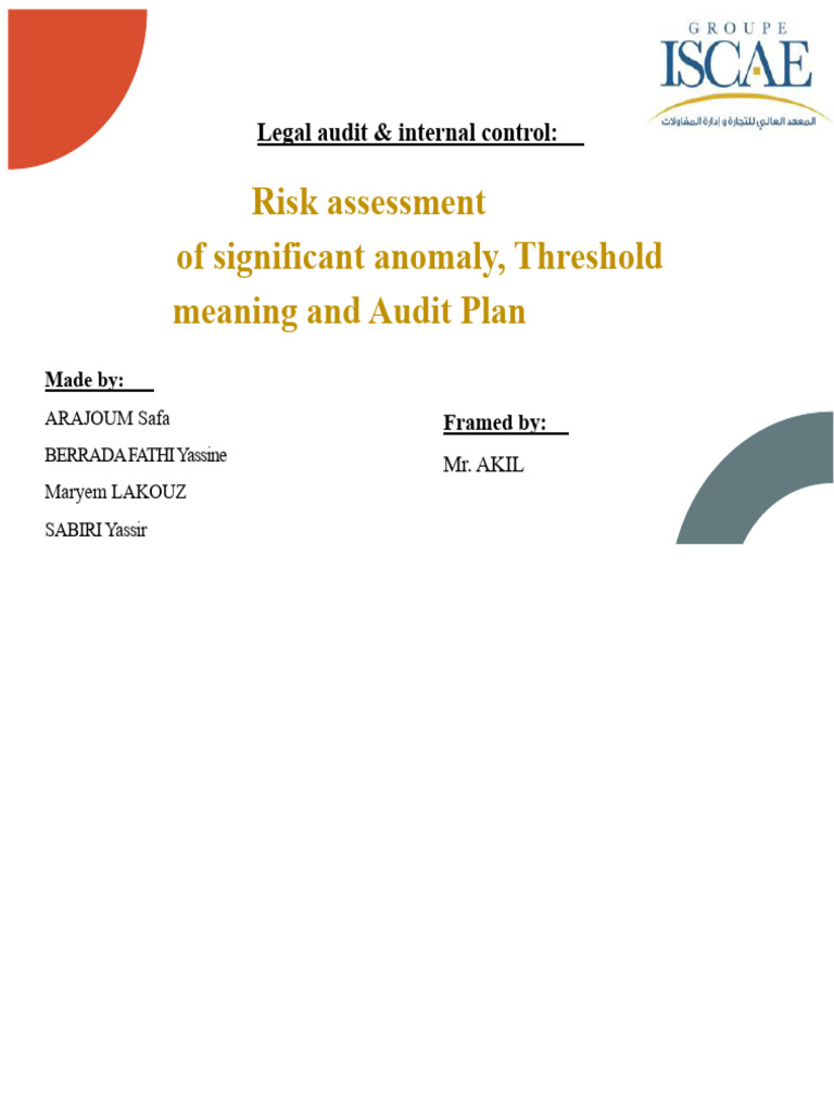Evaluation of Significant Anomaly Risk - Significance Threshold - Audit ...