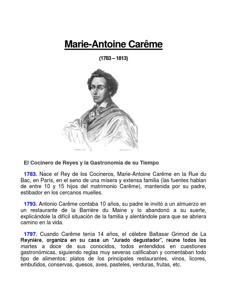 Marie Antoine Careme | Gastronomía | Alimentos | Prueba gratuita de 30 ...