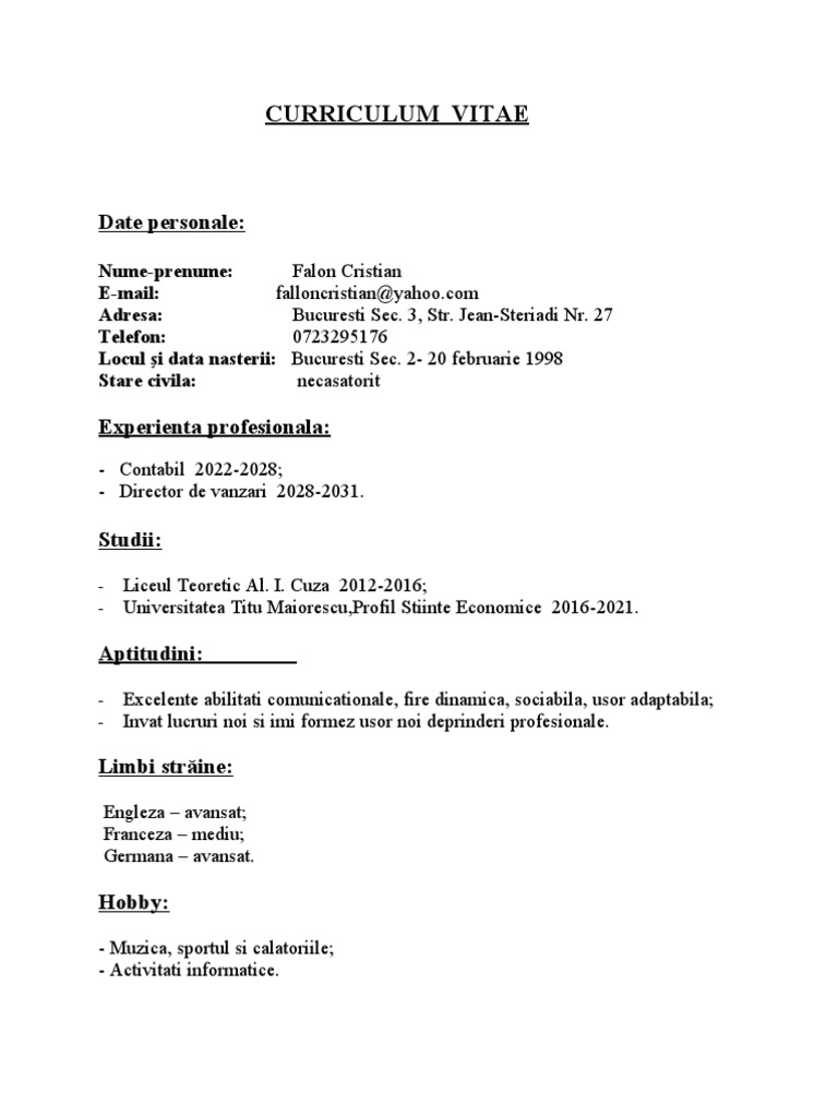 CV Completat | PDF