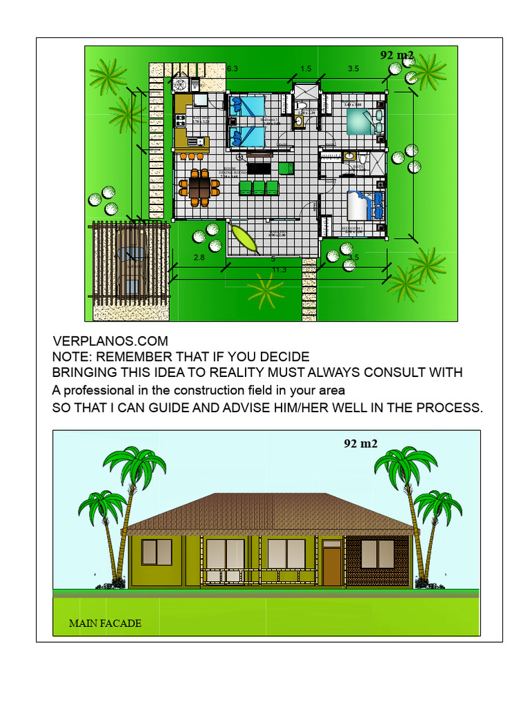 House Plan 11x7 1p 3d 2b Verplanos.com 0072 | PDF