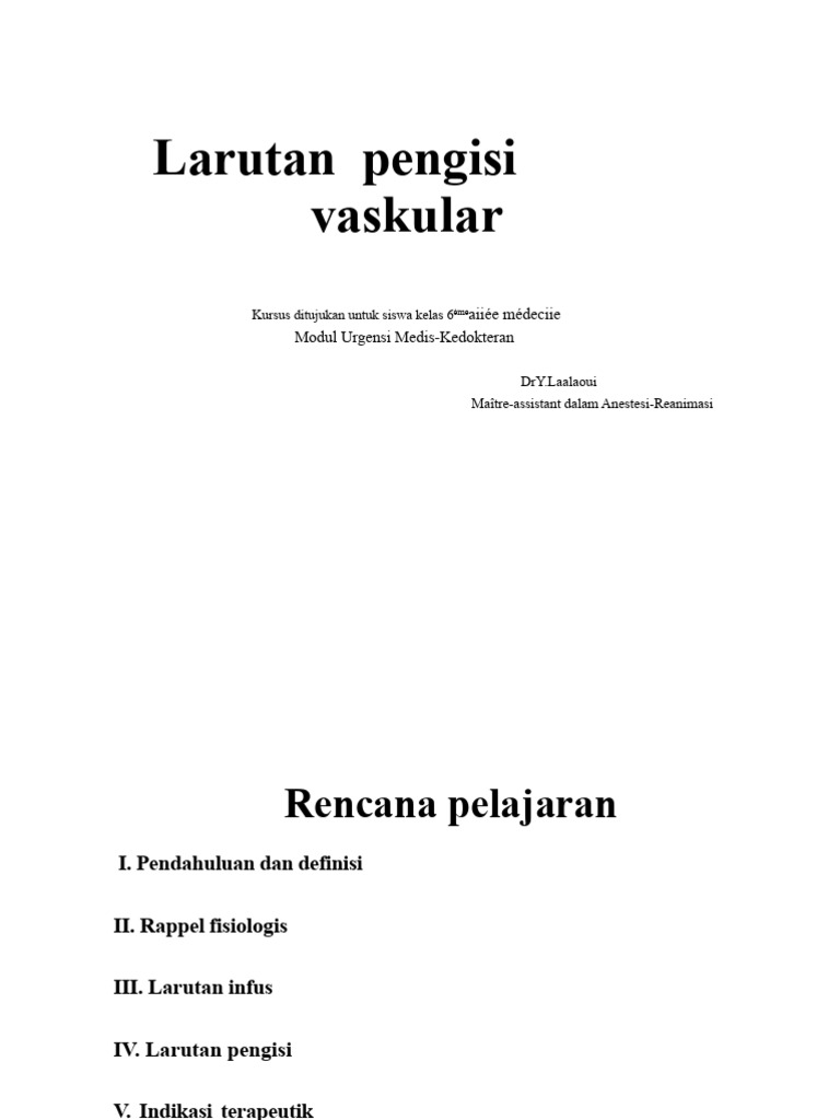 Larutan pengisi vaskular | PDF