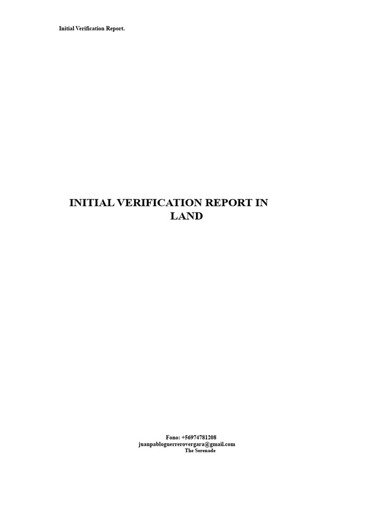 Initial Verification Report | PDF | Electricity | Electromagnetism