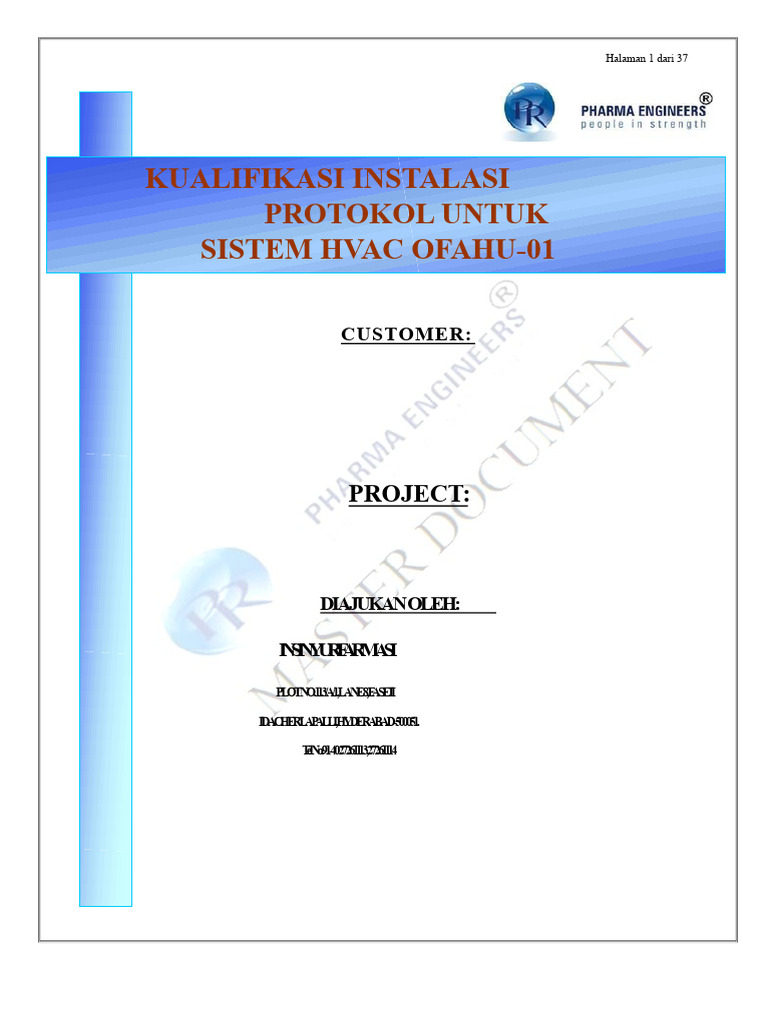7.2 Protokol Kualifikasi Instalasi Untuk Unit Penanganan Udara | PDF