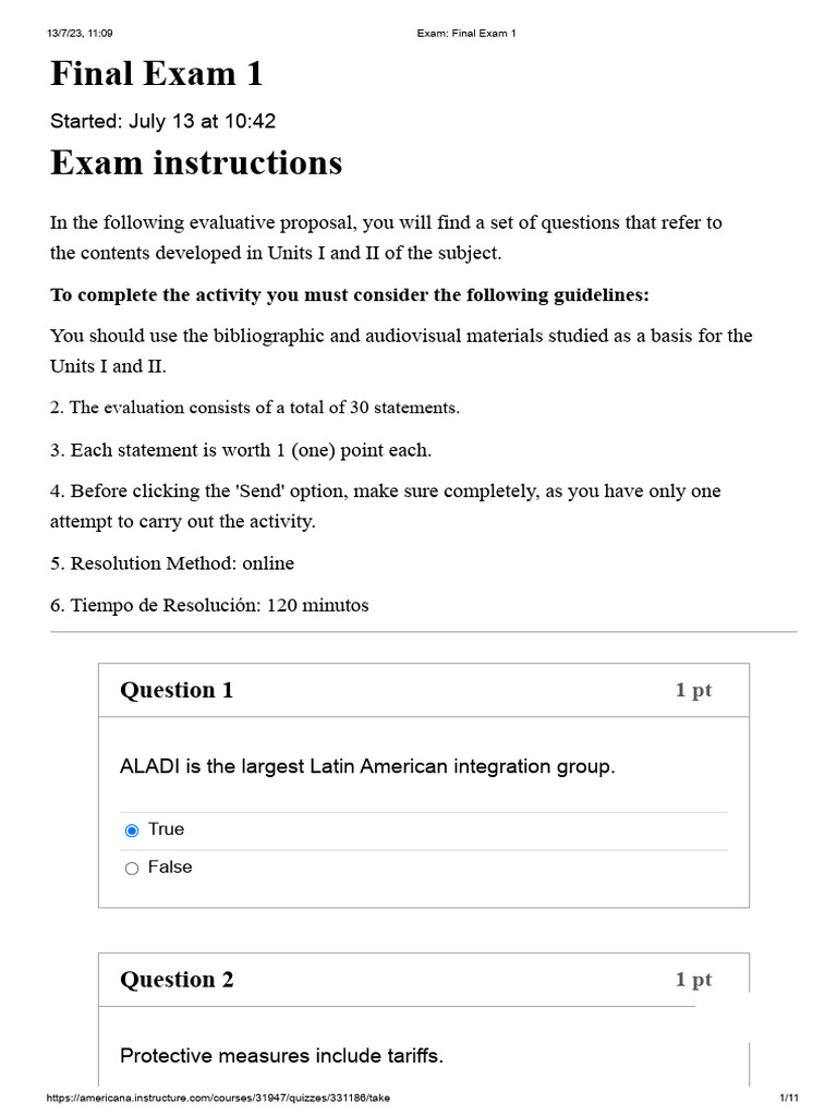 Final Exam 1 Foreign Trade PDF | PDF | Paraguay | International Trade