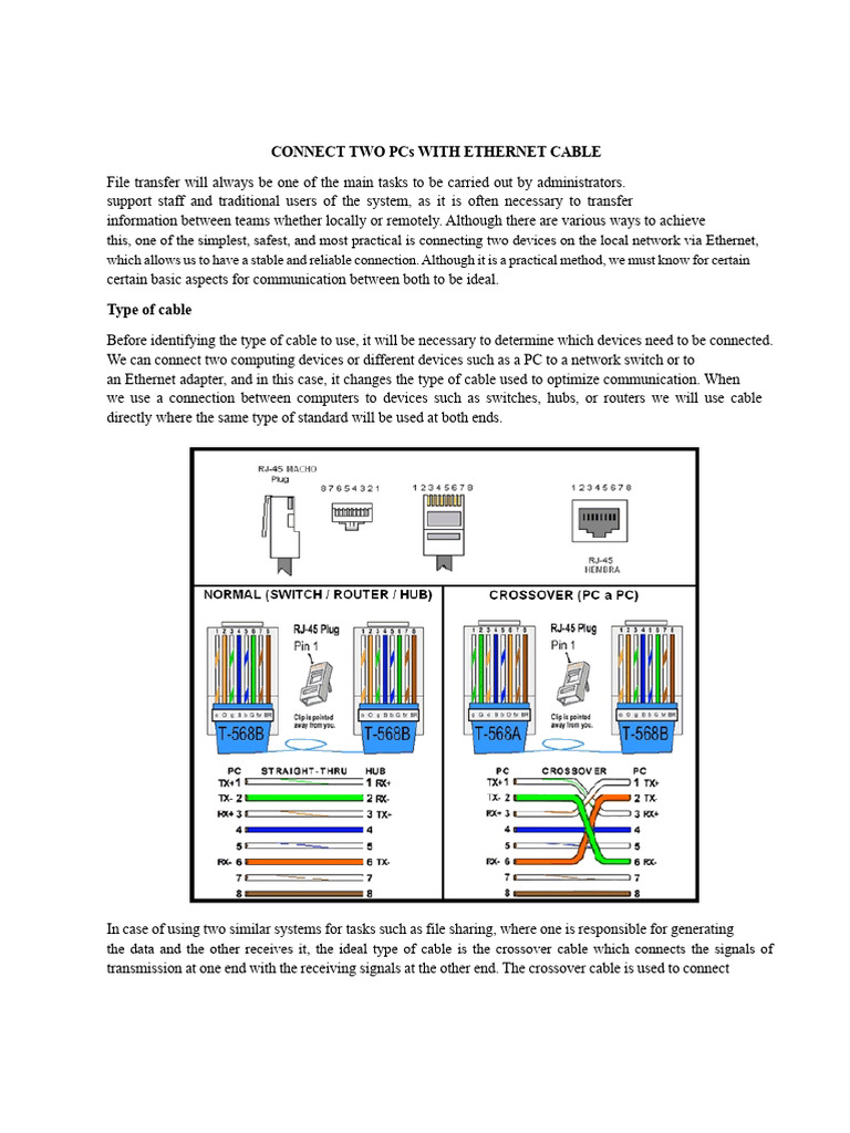 Connecting Two PCs With Ethernet Cable | PDF | Computer Network | Ip ...