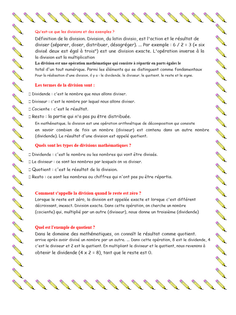 Comprendre la division en mathématiques | PDF