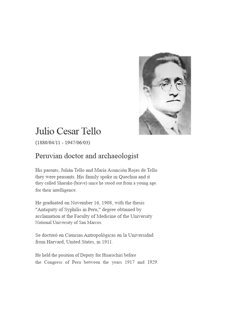 Julio Cesar Tello | PDF