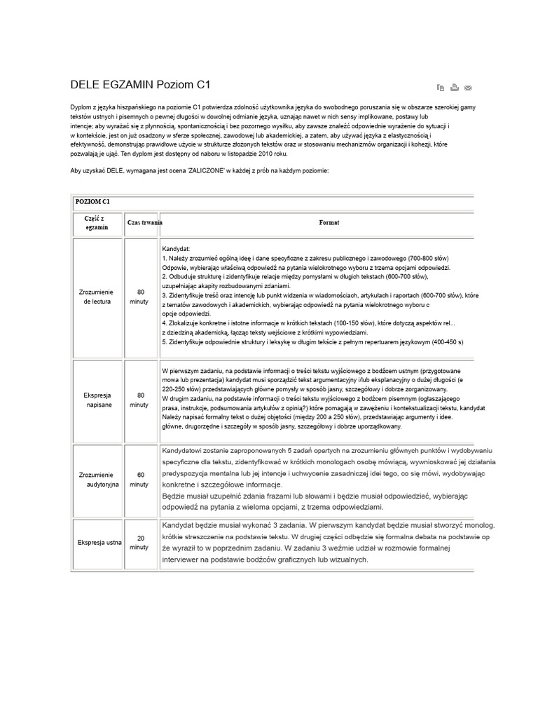 Egzamin DELE Poziom C1 | PDF