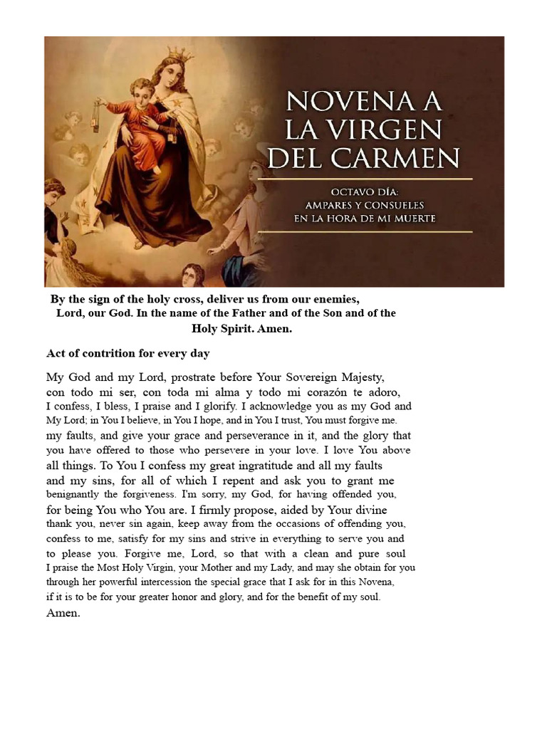 eighth day of novena - copy | PDF | Lord's Prayer | Mary, Mother Of Jesus