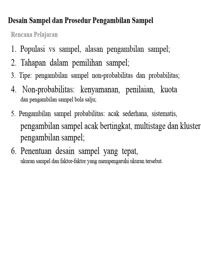 Panduan Pengambilan Sampel Penelitian | PDF
