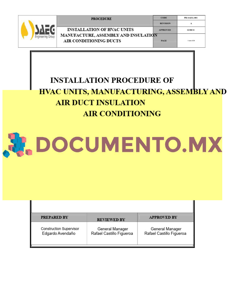 Document - MX Installation Procedure of HVAC System | PDF | Duct (Flow ...