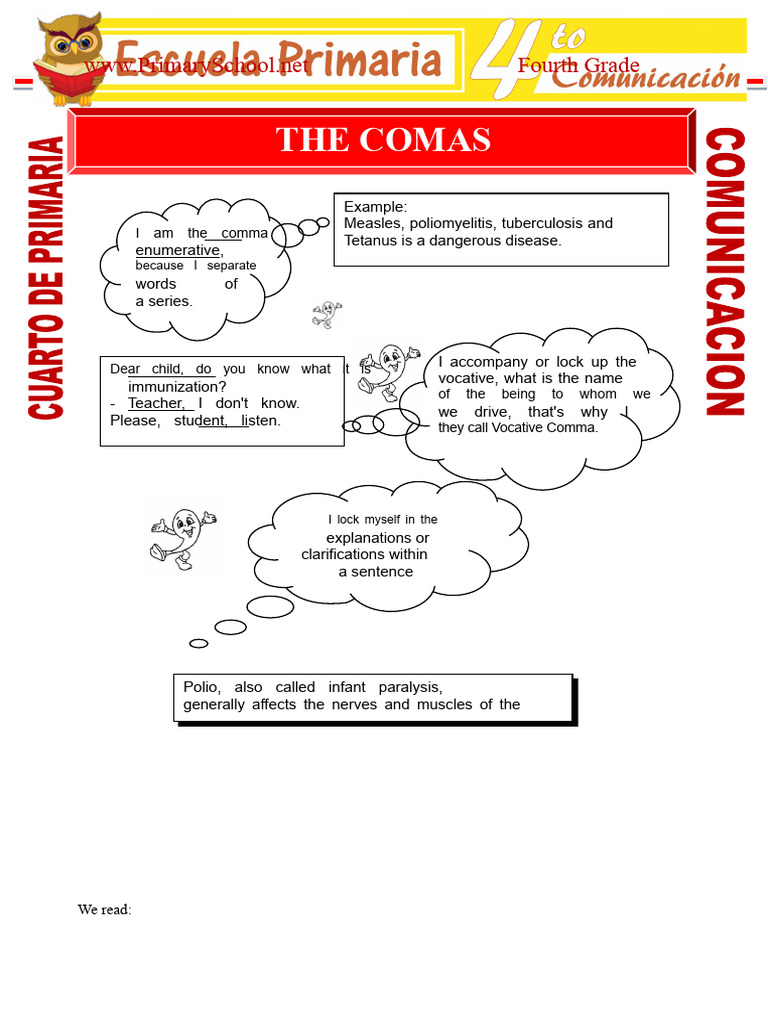 The Commas For Fourth Grade | PDF | Immunology | Pediatrics