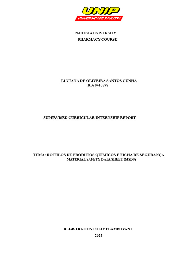 Chemical Safety Data Sheet Report | PDF | Sulfur | Chemical Compounds