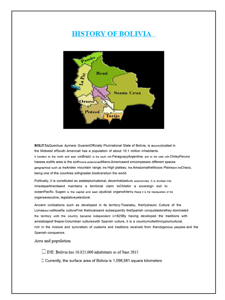 History and Culture of Bolivia | PDF | Bolivia | Andes