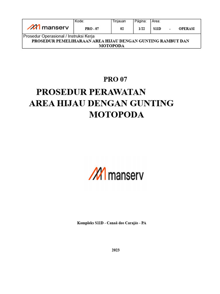 Pro 07 - Operasi Dengan Chainsaw Dan Motopoda Terbaru | PDF