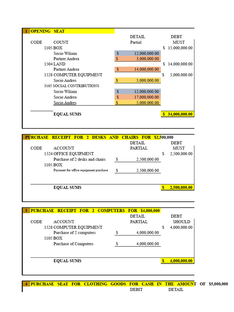 Accounting Entries Exercise 1 | PDF | Debits And Credits | Trade