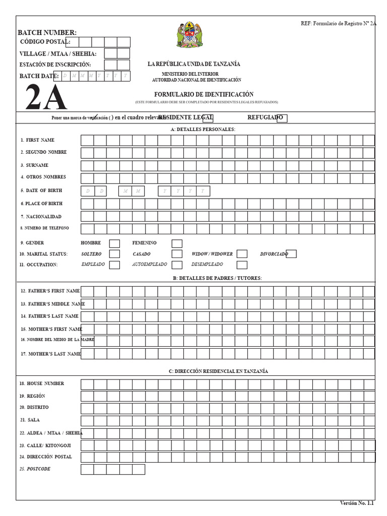 Formulario de Solicitud 2a Nida | PDF