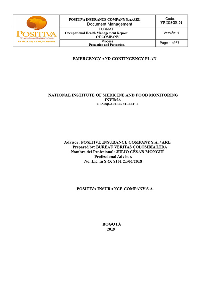 Emergency Plan - EXAMPLE | PDF | Occupational Safety And Health ...