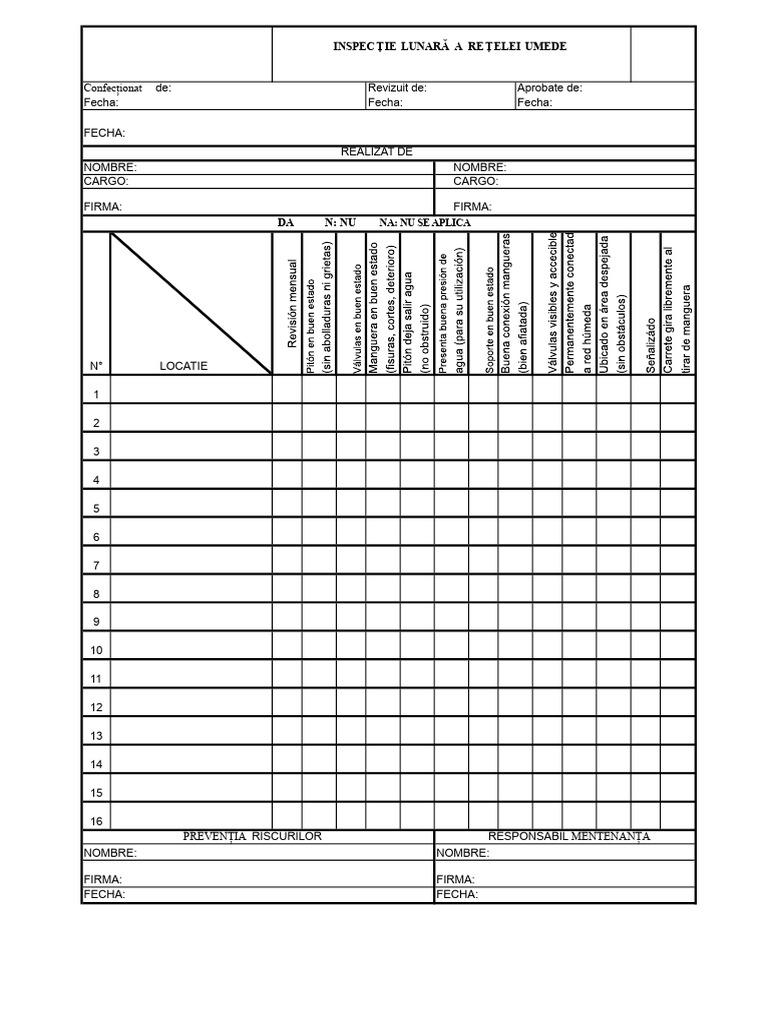 Lista de Verificare Rețea Umedă | PDF