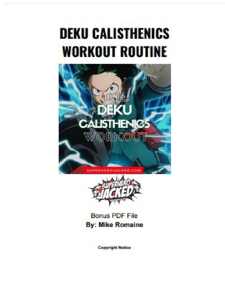 Deku's 6-Day Calisthenics Routine | PDF