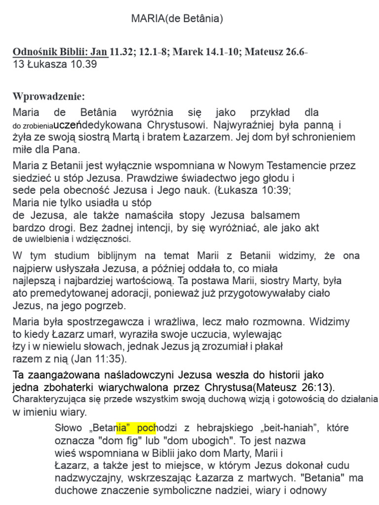 Maria Z Betanii | PDF