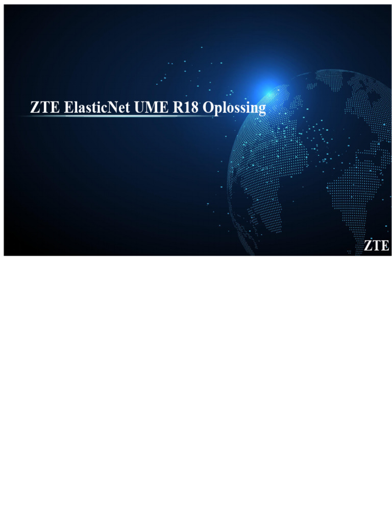 ZTE ElasticNet UME R18 NM Oplossing | PDF