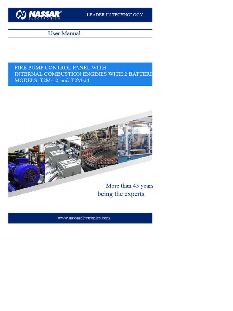 Manual Dashboard For Fire Pumps Model T2M | PDF | Battery Charger | Switch