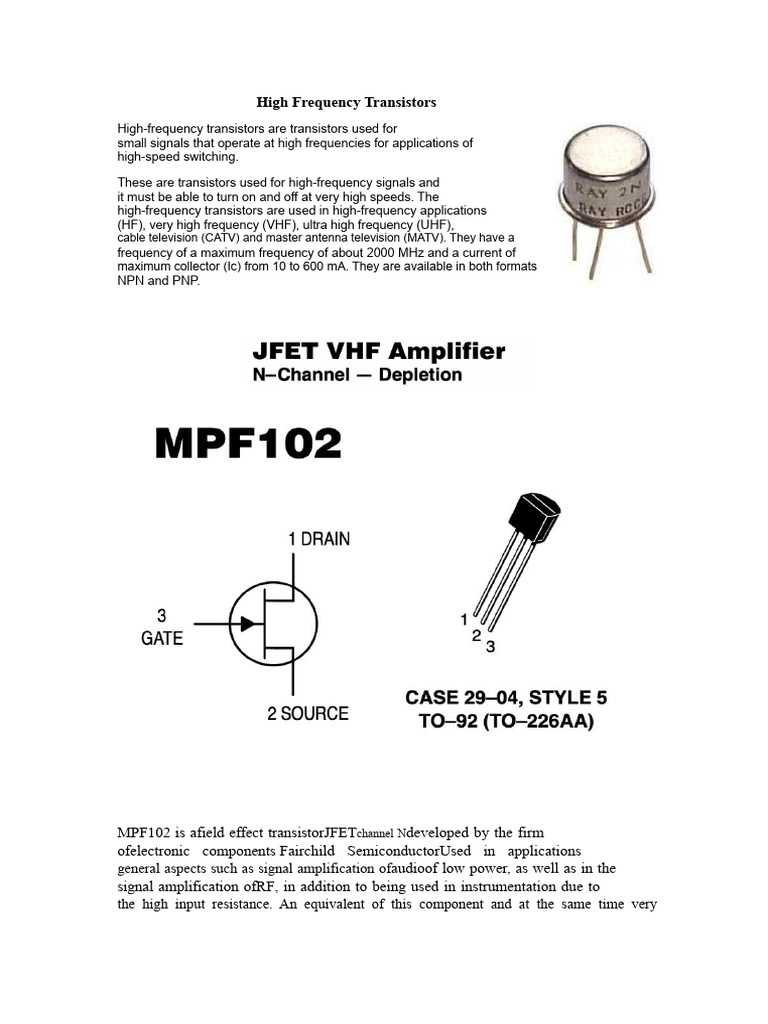 High Frequency Transistors | PDF