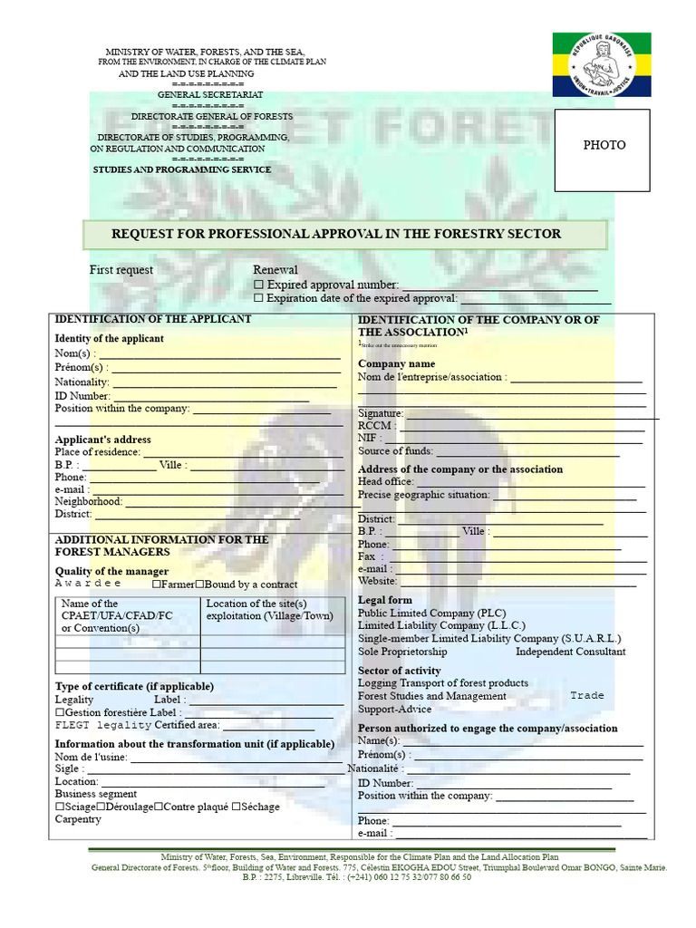 New Application Form For Forest Approval | PDF