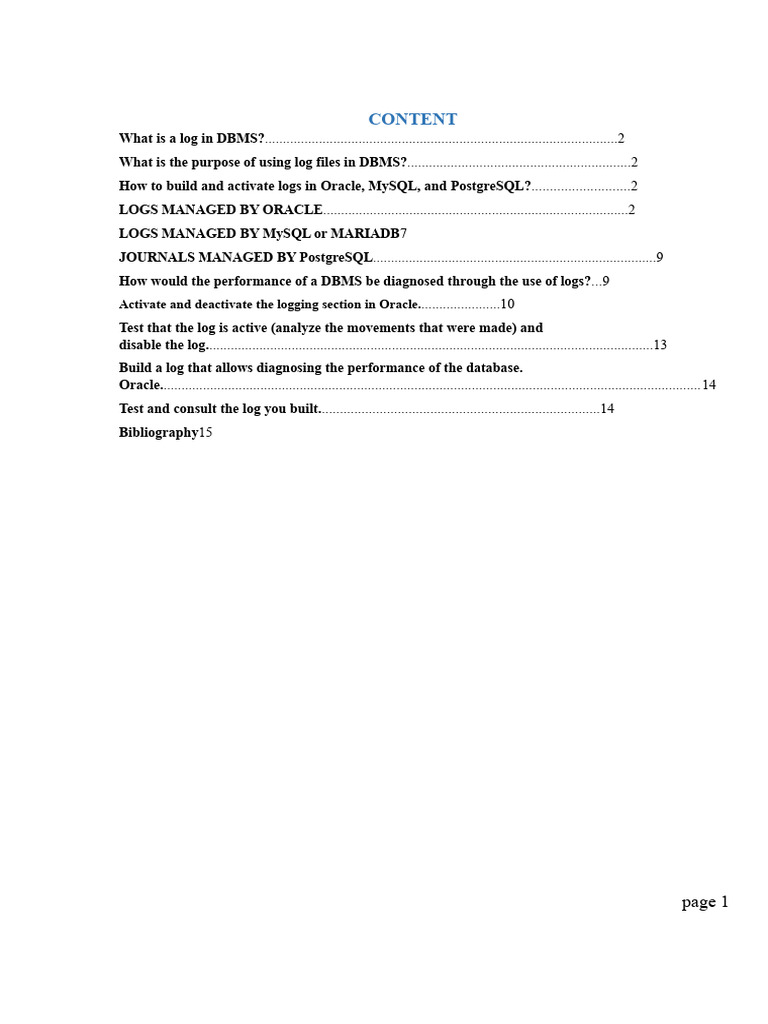 Logs in Databases With Exercises | PDF | Databases | Postgre Sql