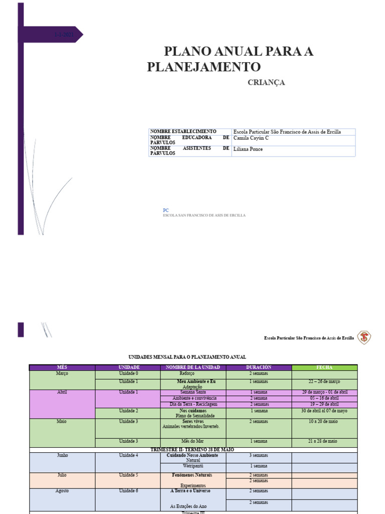Plano Anual Infantil | PDF