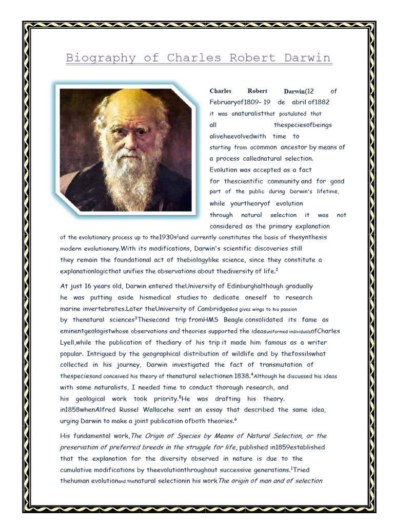 Biography of Charles Robert Darwin | PDF | Ptolemy | Astronomy