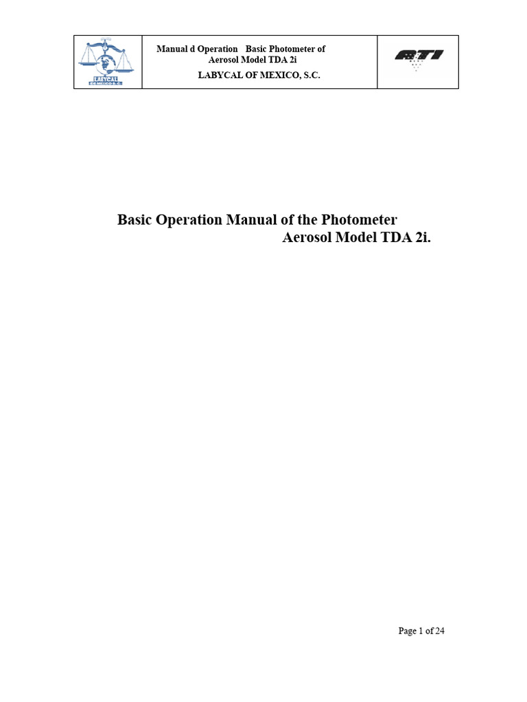 TDA 2i Photometer Operation Manual | PDF | Computer Keyboard | Icon ...