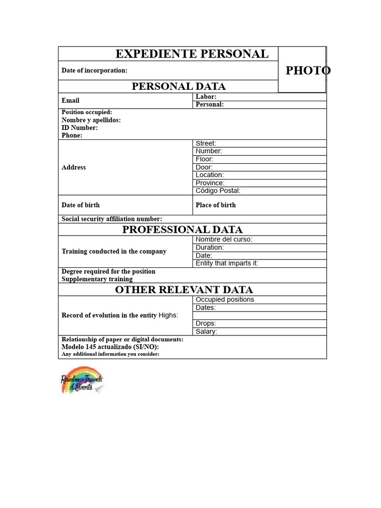 Personal Employment Record Template | PDF