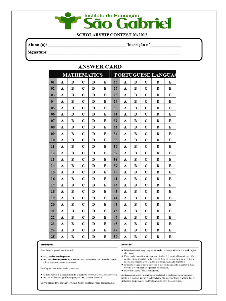 Scholarship Response Card | PDF