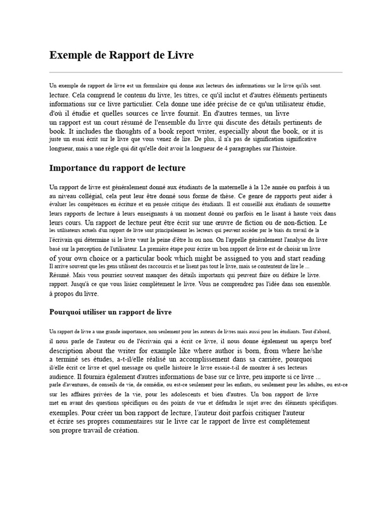 Guide Complet sur le Rapport de Livre | PDF | JK Rowling