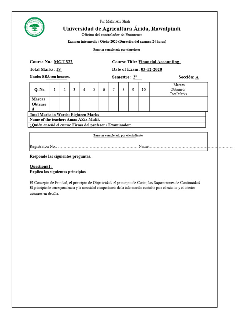 Examen Intermedio mgt 322 | PDF | Contabilidad | Industrias de servicio