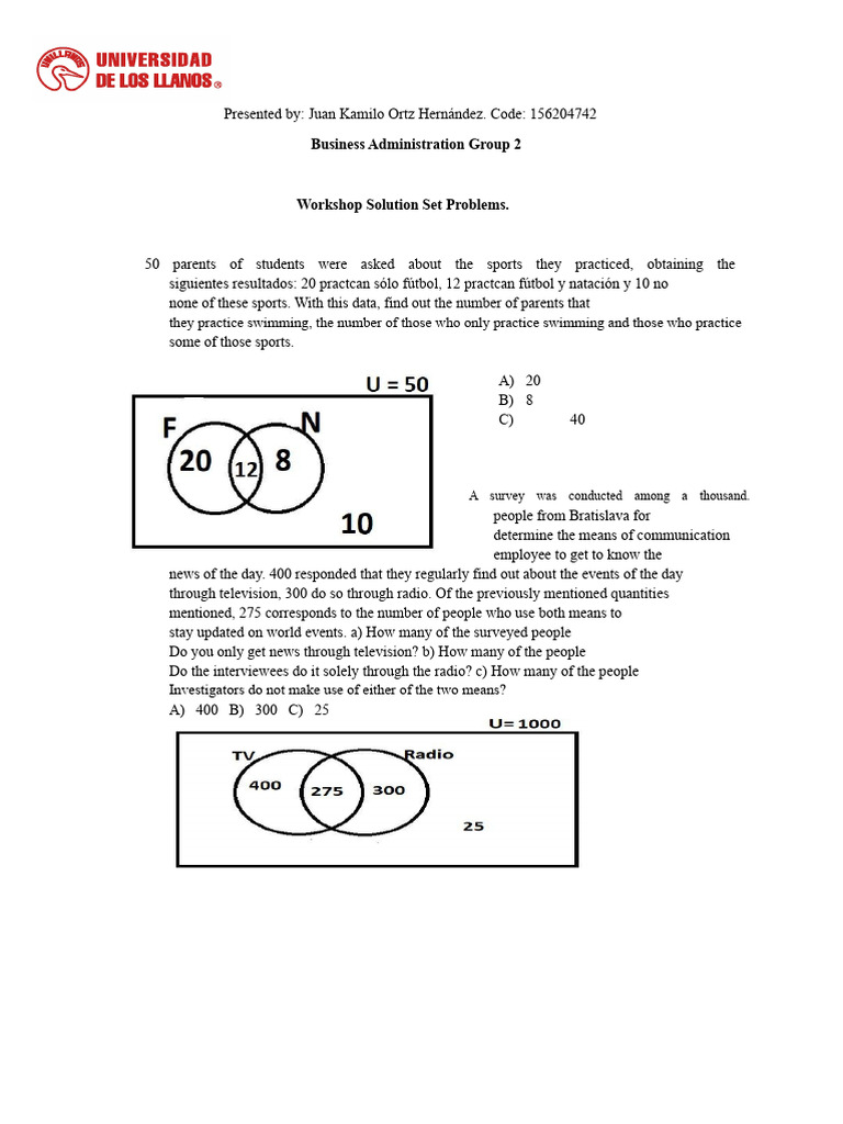 Problems With Sets | PDF | Communication