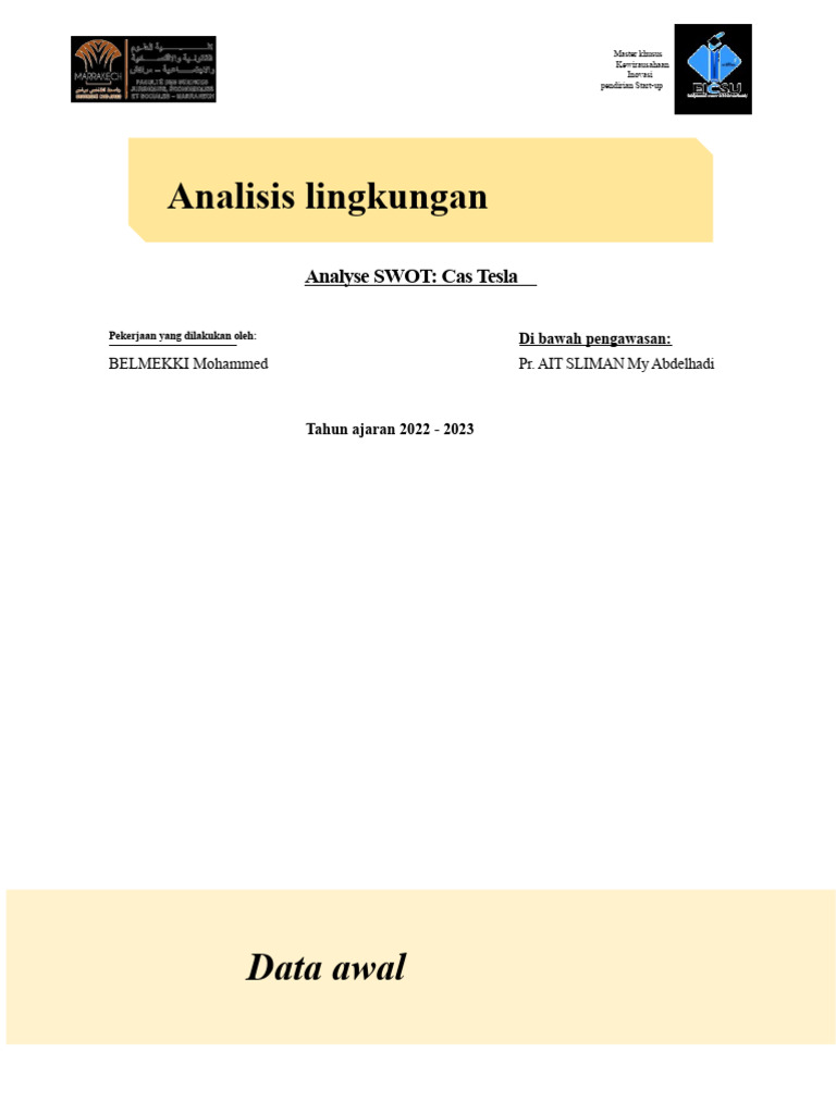 Analisis SWOT Tesla: Kekuatan dan Tantangan | PDF
