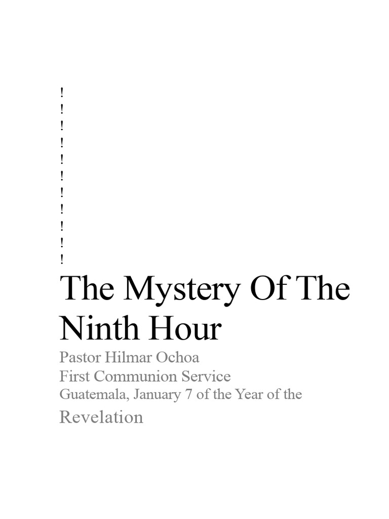 The Ninth Hour: Christ's Revelation | PDF | Jesus | Gospel Of Matthew