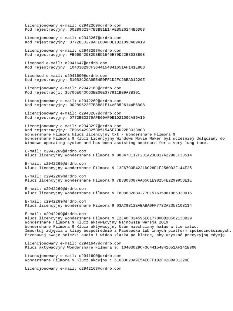 Aktywacja Filmora 9 | PDF