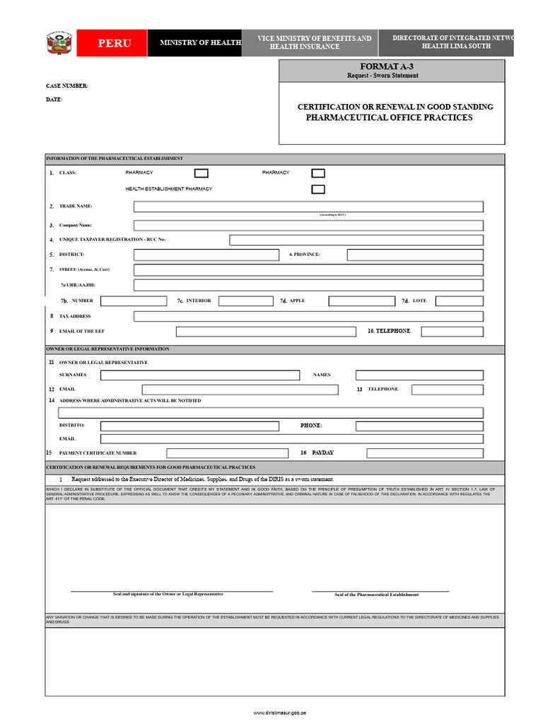 Format A-3 Certification or Renewal of Good Practices in Pharmaceutical ...
