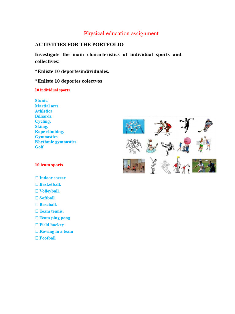 Physical Education Homework | PDF