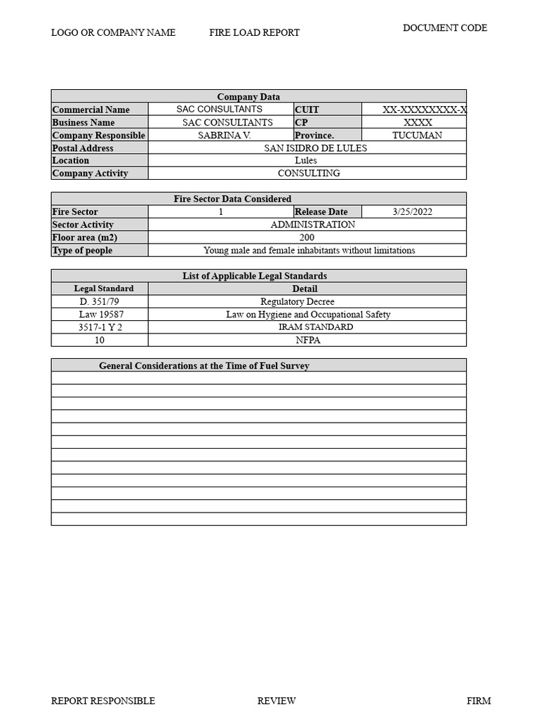 Fire Load Assessment Report | PDF | Chemical Substances | Materials