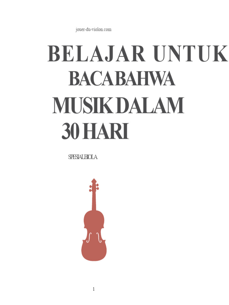 Belajar Membaca Musik Biola 30 Hari | PDF