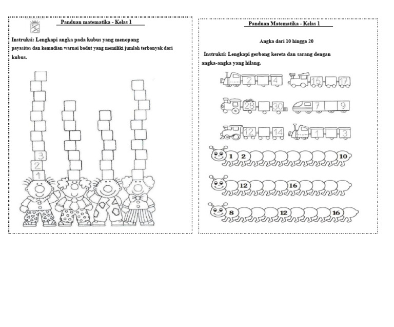 Panduan Matematika Kelas 1 Angka Dari 1 Hingga 20 | PDF