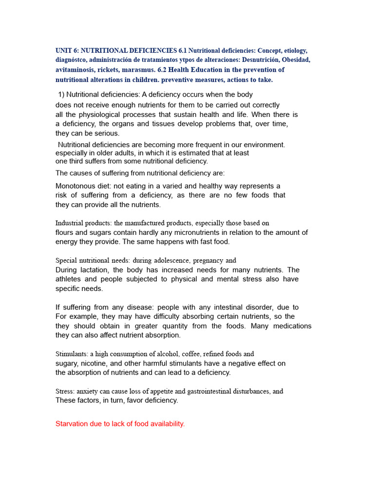 Understanding Nutritional Deficiencies | PDF | Malnutrition | Dieting